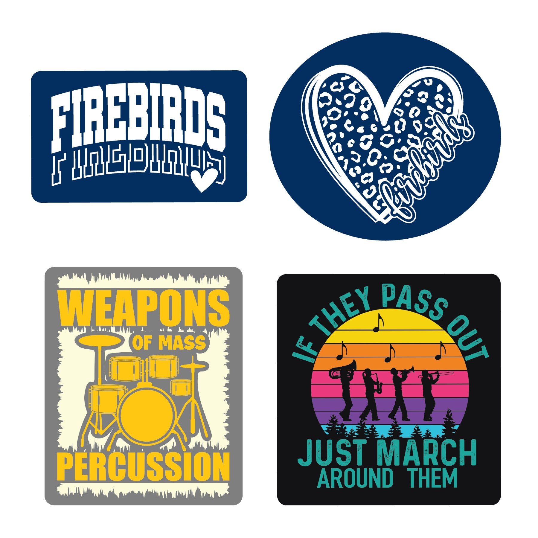 Marching Band Stickers – Anchored Custom Designs